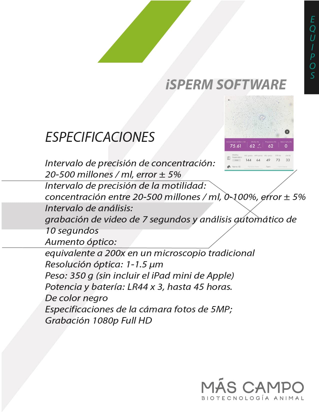 SERVICIOS AGROPECUARIOS :: SERVICIOS AGRÍCOLAS :: iSperm Software